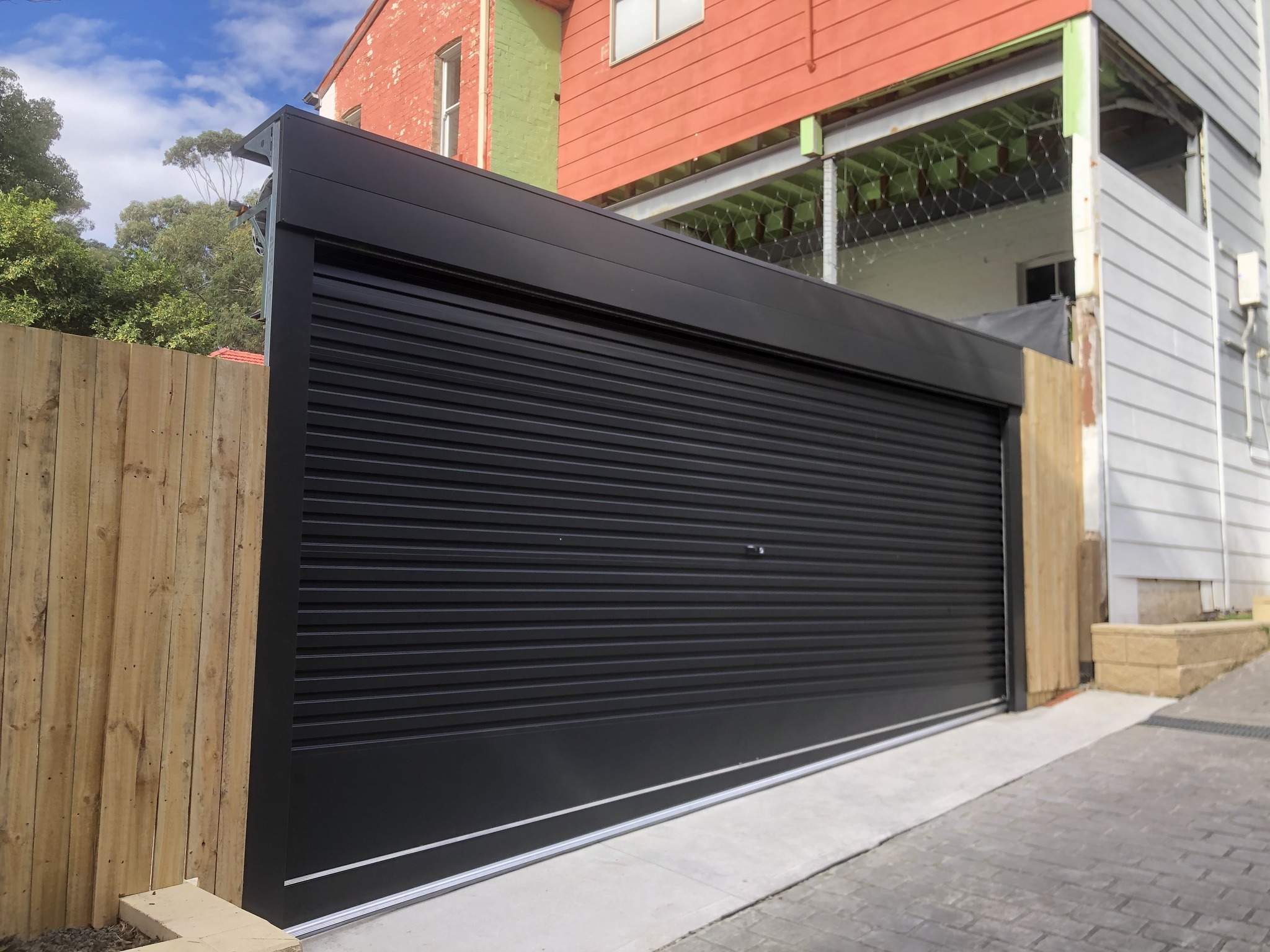 Monument Roller doors with posts and taper - Aussie Garage Doors